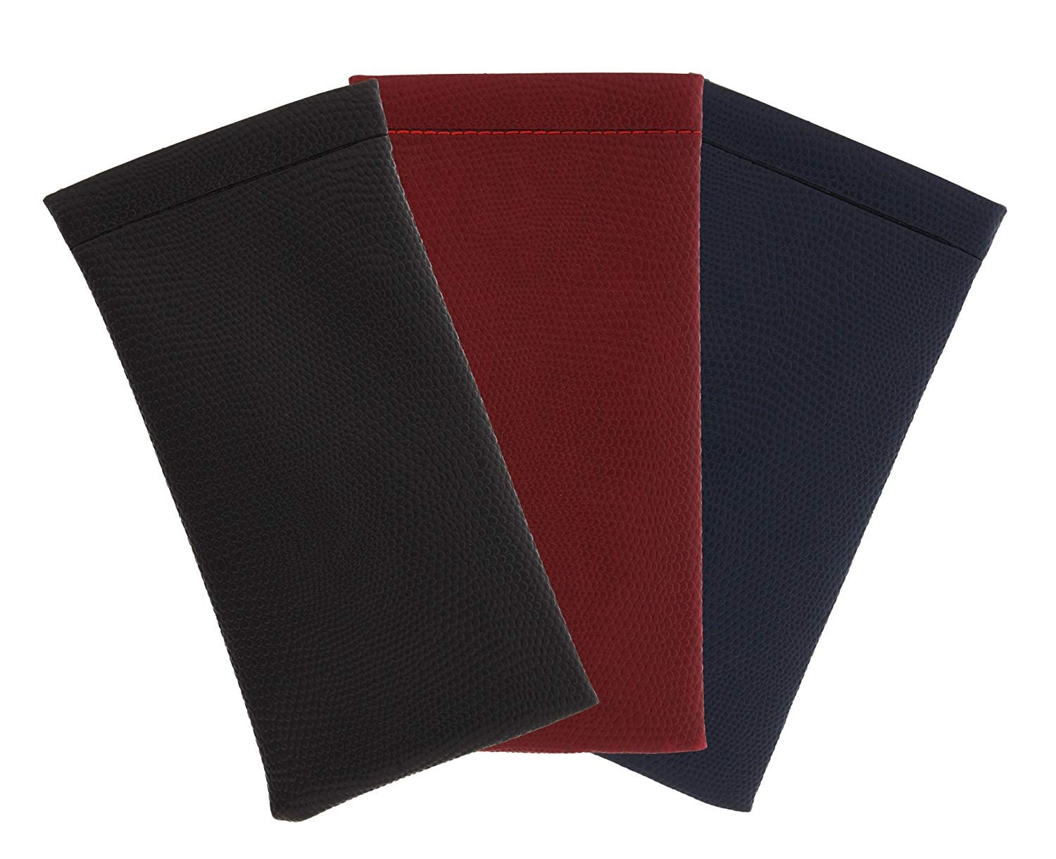 3 Pack Snake Skin Spring Top Eyeglass Case For Men & Women, Black/Red ...