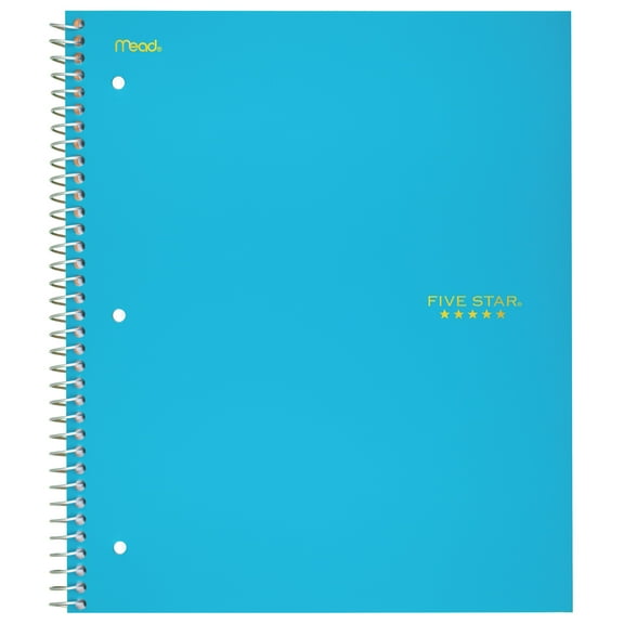 Spiral Notebook 5 Subject College Ruled Feature Rich Coral - Five Star ...