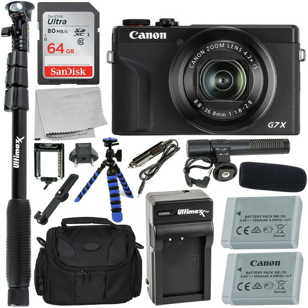 Canon PowerShot G7 X Mark III Digital Camera (Black) Must-Have Starter YouTube Vlogging Kit ...