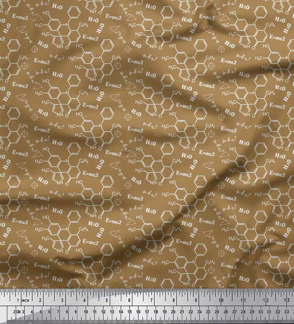 Soimoi Silk Fabric Chemical Formula Education Theme Print Fabric by The ...