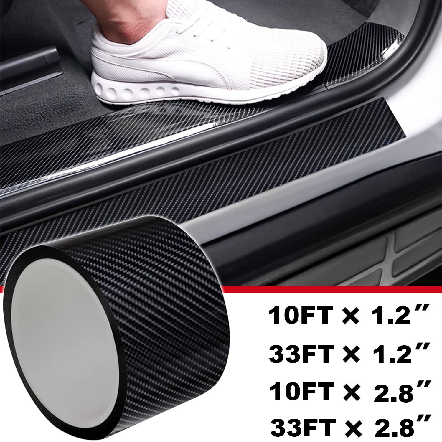 Kalgaden Car Door Edge Guards Carbon,Fiber Car Wrap Film 5D Gloss Black ...