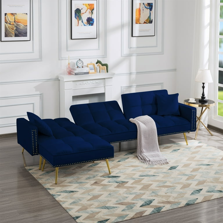 Blue Velvet Sleeper Sofa | Cabinets Matttroy