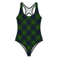 Classic Plaid Swimsuit Blue And Gre Push Up Swimwear One-Piece Vaion ...