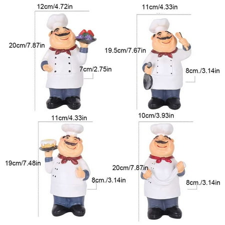 Vintage Chef Figures Kitchen Ornament Display Statue Model Kitchen ...