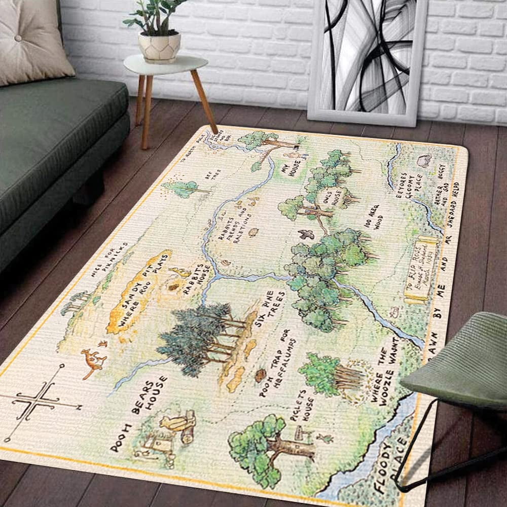 Click here for Tohot Wood Map The Jungle Rug Carpet Area Rugs Sha... prices