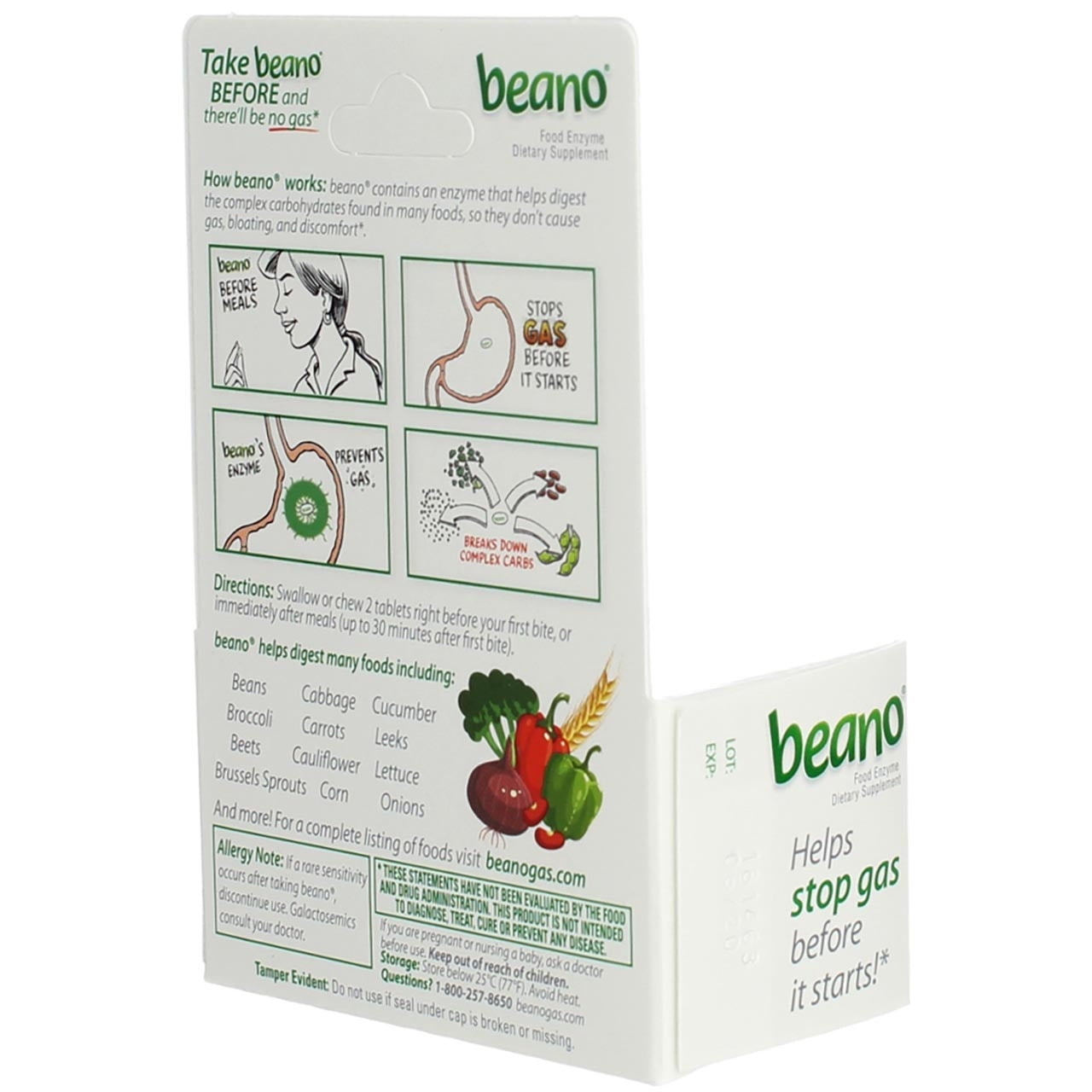 Beano Food Enzyme Dietary Supplement Tablets – 30 Each, 3 Pack