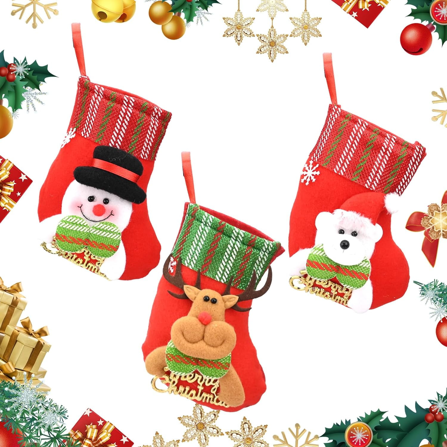 Click here for Htooq 3 Pcs Christmas Stocking Personalised Small... prices