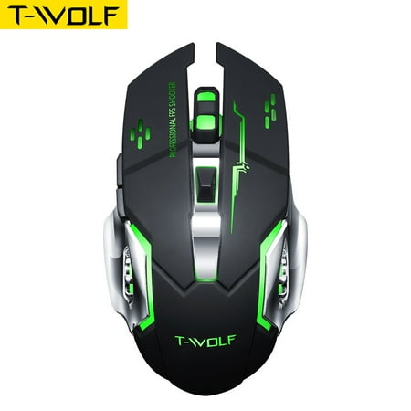 T-WOLF Wireless Mouse Q13 2.4G Noiseless Computer Mouse with Nano ...