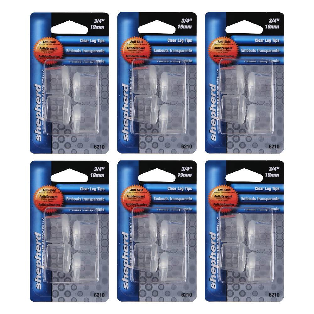 Shepherd Hardware Clear Leg Tips Plastic 3/4 in Protectors 4 Count, 6 ...
