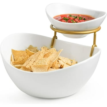 Gibson Elite Gracious Dining 2 Tier chip and Dip Server Set - Walmart.com