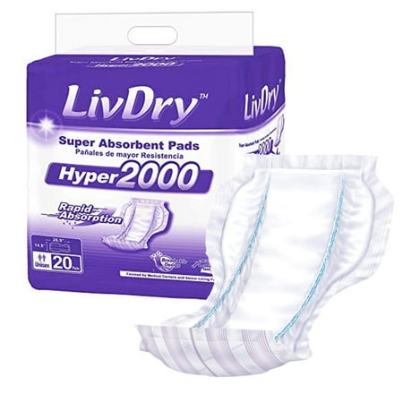 LivDry Incontinence Pad Insert for Men and Women | Extra Absorbency ...