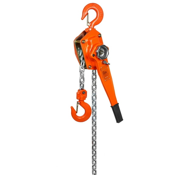 BIG RED Manual Hand Lift Steel Chain Block Hoist with 2 Hooks, 1 Ton ...