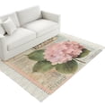 Bedroom Rug Carpet 3'x 5', Pink Vintage Floral Washable Floor Carpet ...