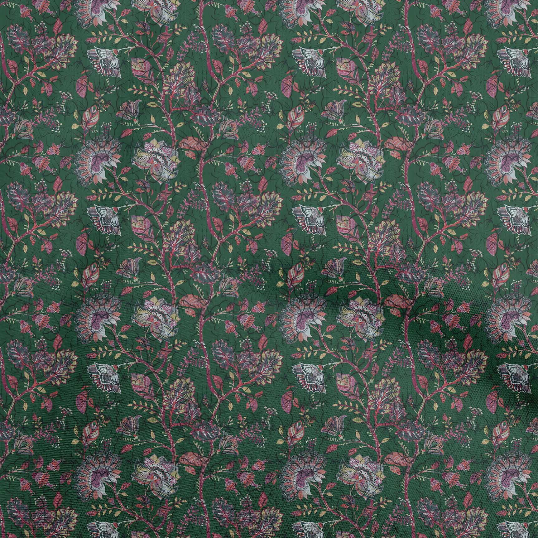 oneOone Cotton Cambric Green Fabric Batik Diy Clothing Quilting Fabric ...