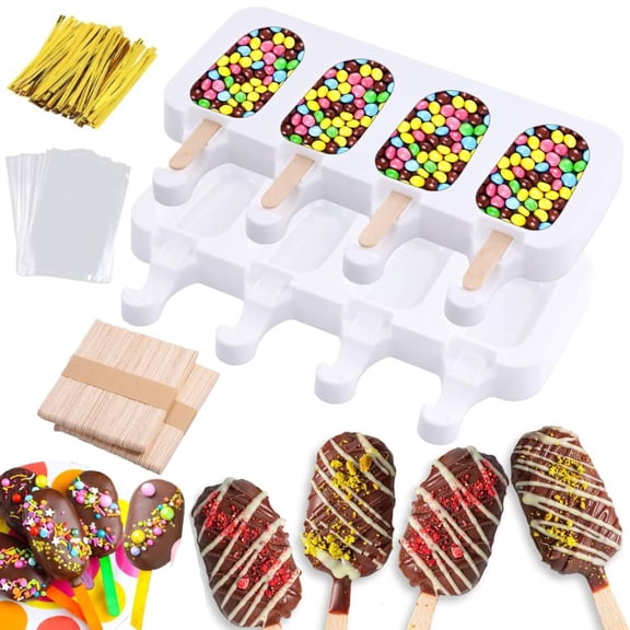 Qonioi Popsicle Molds with Handle, 8-Cavity Ice Cream Maker Box, Food ...