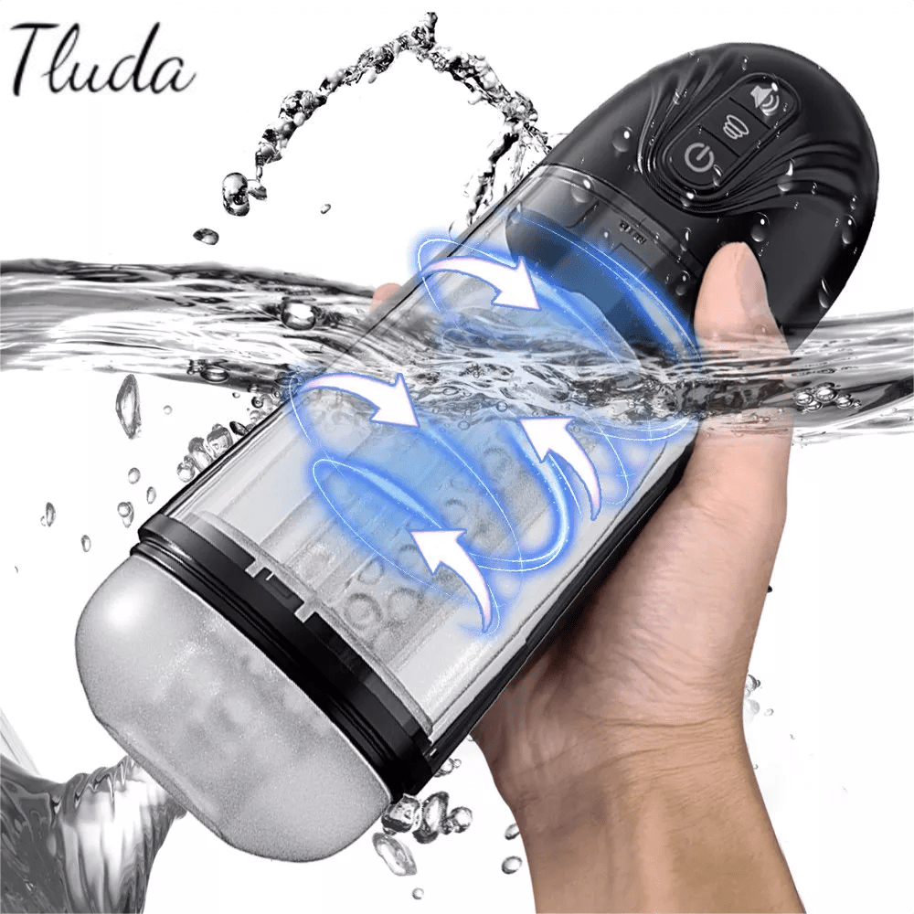 Tluda Automatic Male Masturbator Cup Telescopic Rotation 10 Powerful