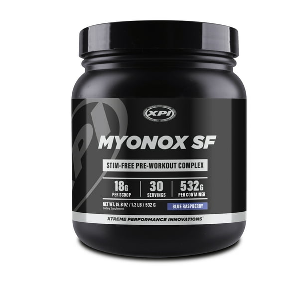 XPI Myonox Stim-Free Pre-Workout Complex Supplement, 30 Servings (Blue ...