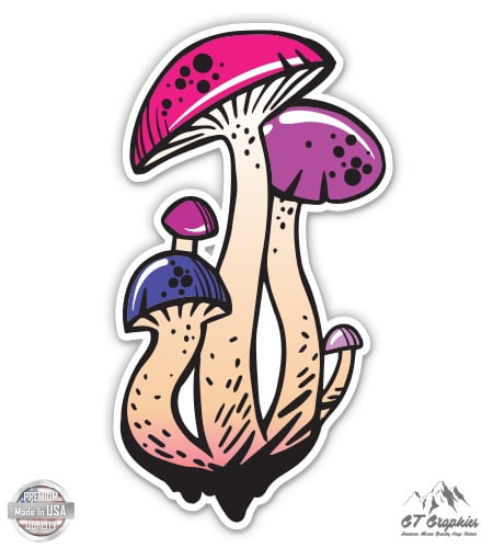 Magic Mushrooms - 12" Vinyl Sticker Waterproof Decal - Walmart.com