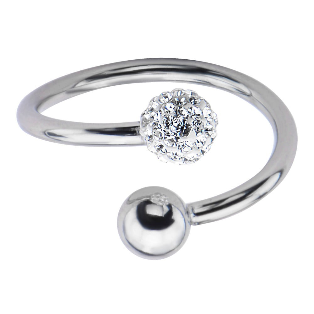 Jewelry Crystal Ball Spiral Open Stainless Steel Ring - 6 in. - Walmart ...