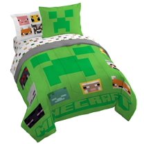 Jay Franco Minecraft 5-Piece, Multicolor Comforter Bedding Set, Twin ...