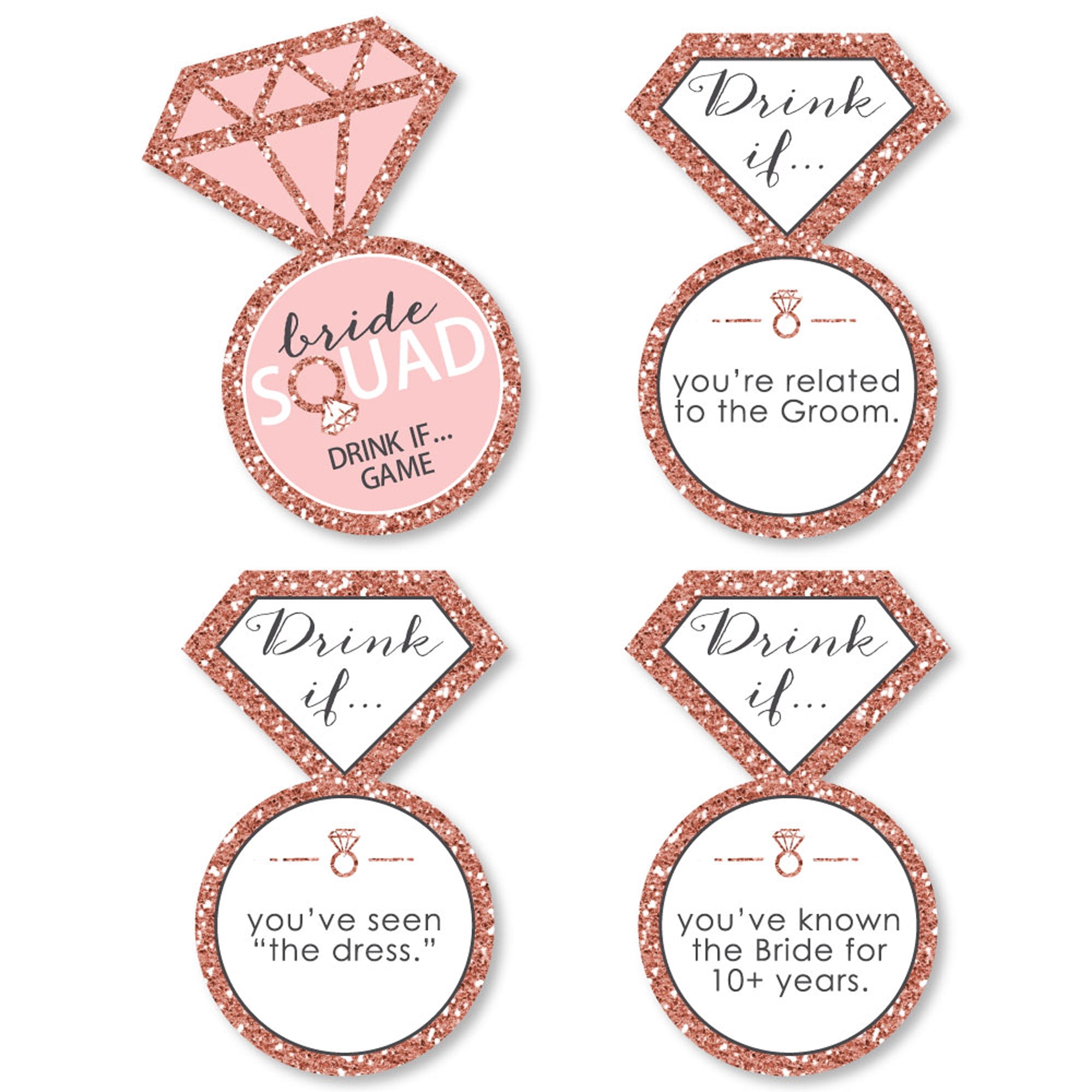 Big Dot Of Happiness Drink If Game Bride Squad Rose Gold Bridal Big Dot Of Happiness Drink If Game Bride Squad Rose Gold Bridal