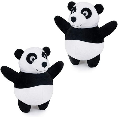 Chiwava 2 Pack Small Stuffed Squeaky Plush Dog Toy Panda Soft Animal ...