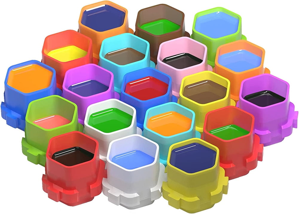 NOGIS 200pcs Tattoo Ink Caps Colorful Honeycomb Shape Spliceable 20 ...