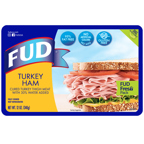 FUD Original Sliced Cooked Ham, Refrigerated Deli Meat, Fully Cooked ...