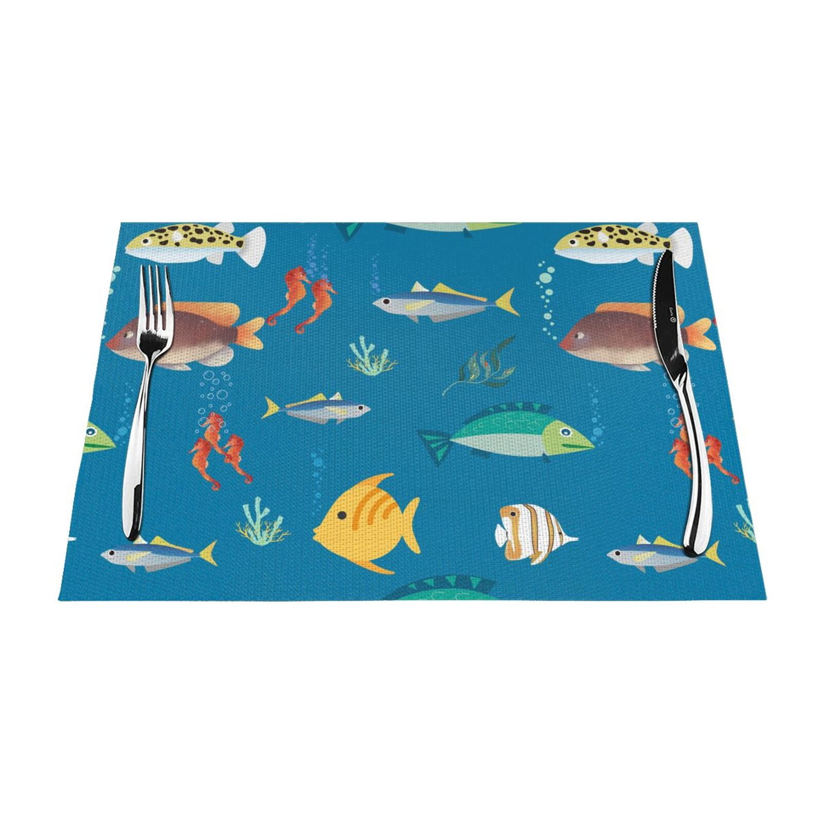 ZNDUO Placemats, 4 PCS Heat Resistant Stain Resistant Woven PVC ...