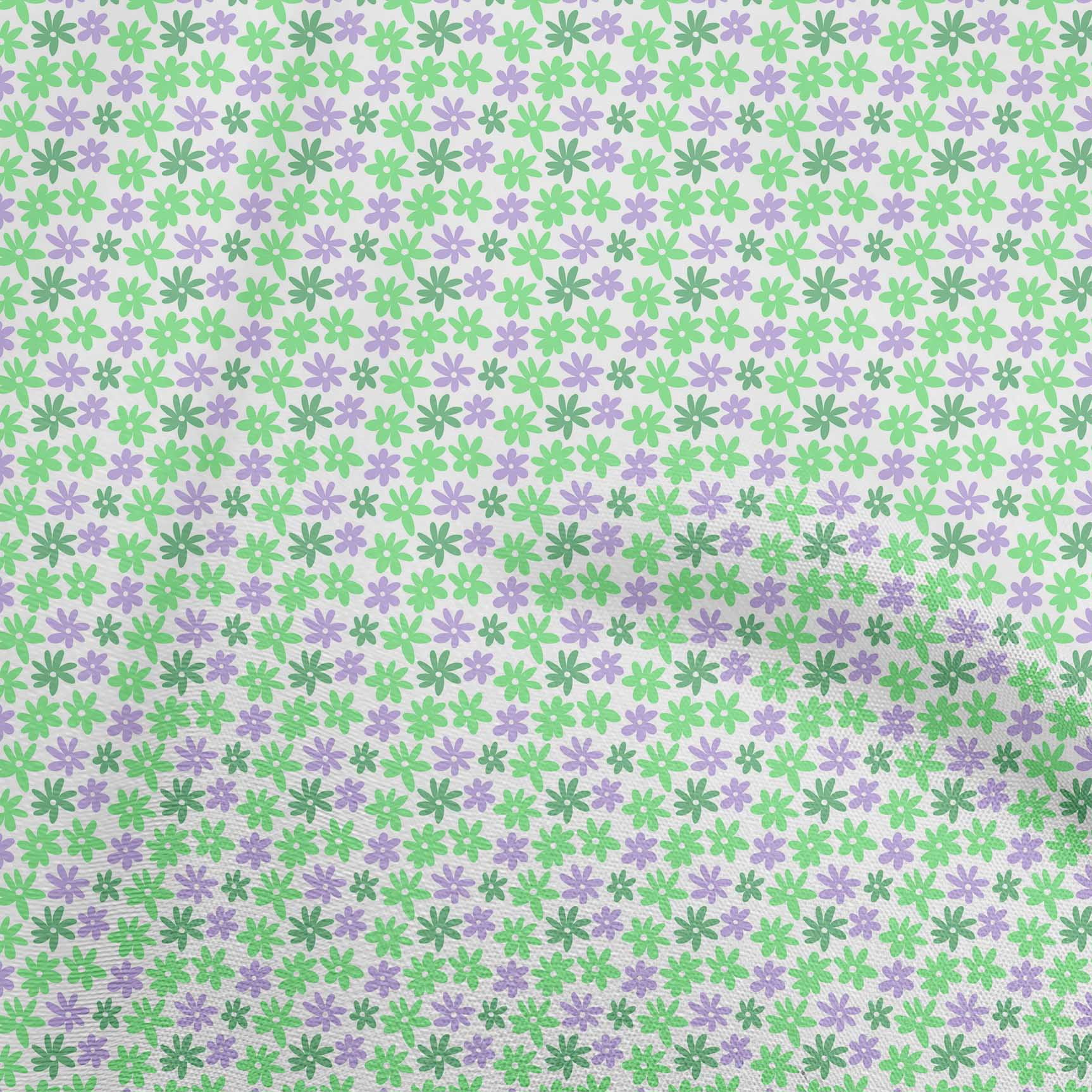 oneOone Cotton Silk Green Fabric Florals Fabric For Sewing Printed ...