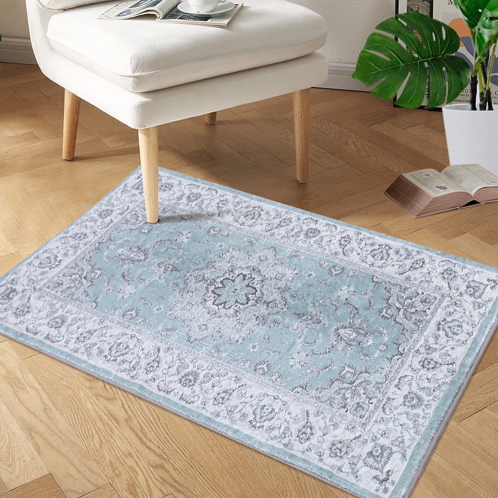ZACOO 2'x3' Traditional Door Mat Floorcover Machine Washable Vintage ...