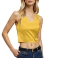 XIAOCHA Women's Cropped Fit Sleeveless Tank Slim Cut Daily Urban Casual ...