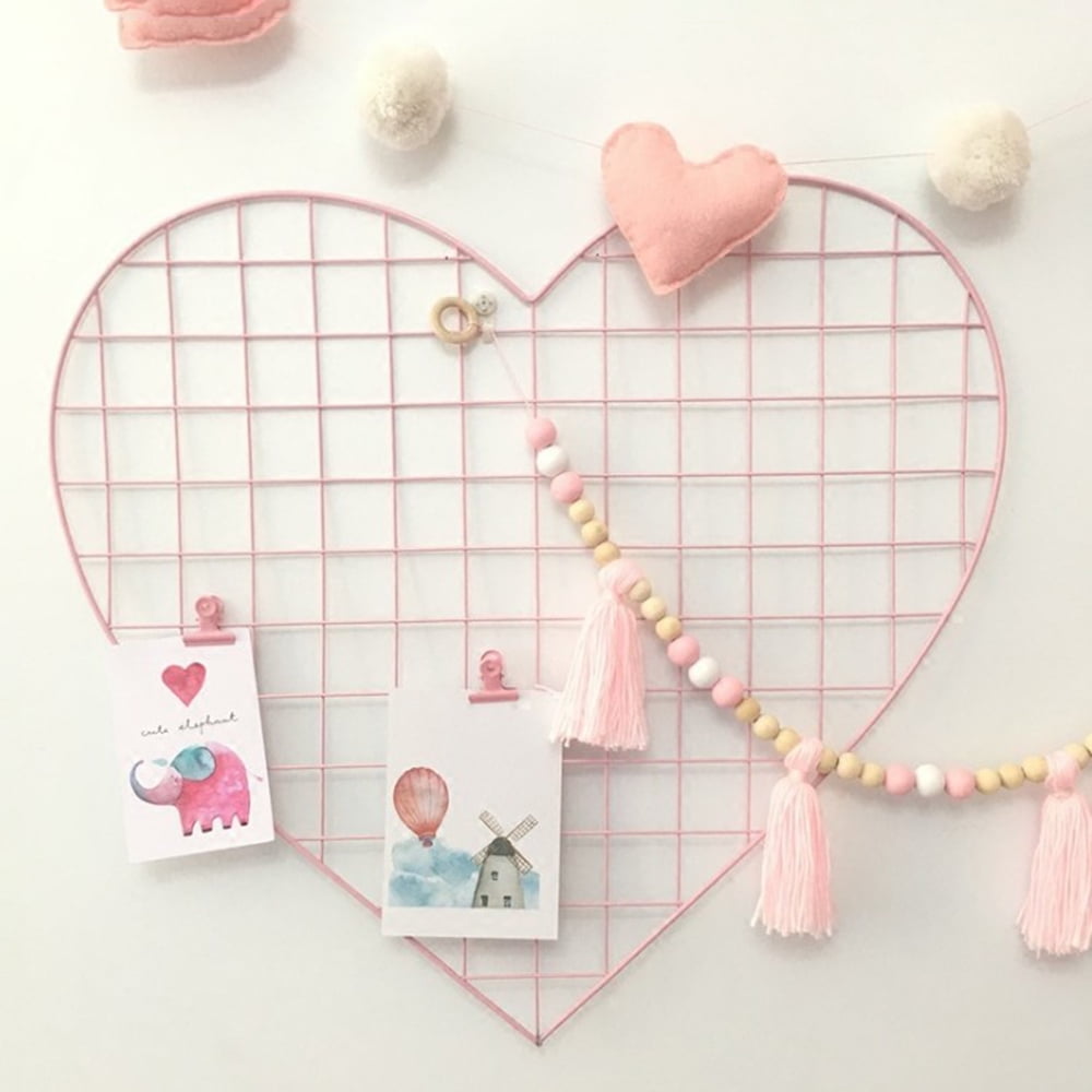 Click here for Unbranded Pink Heart-Shaped Iron Grid Panel - Diy... prices