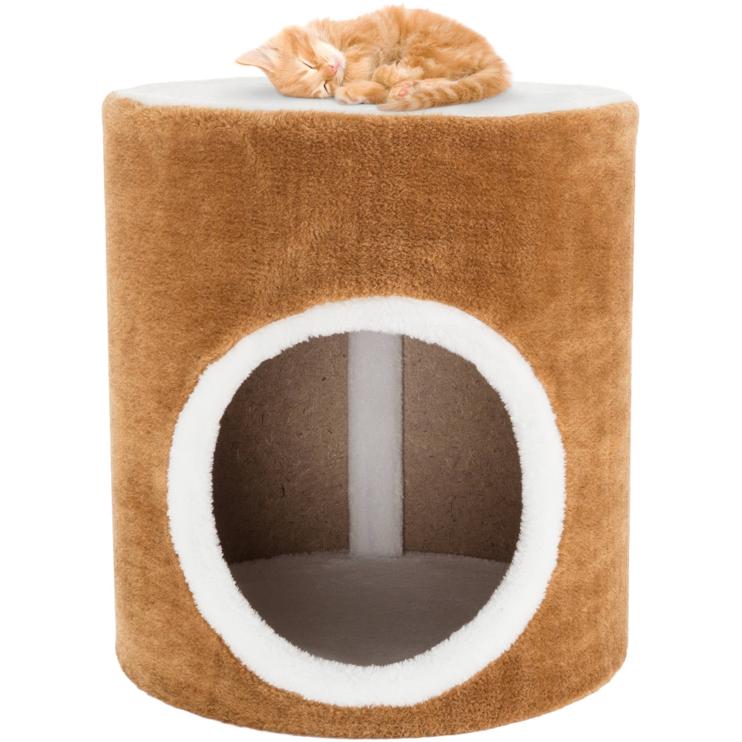 Petmaker Cat Condo Barrel, Brown and White, 14"W x 15"H - Walmart.com