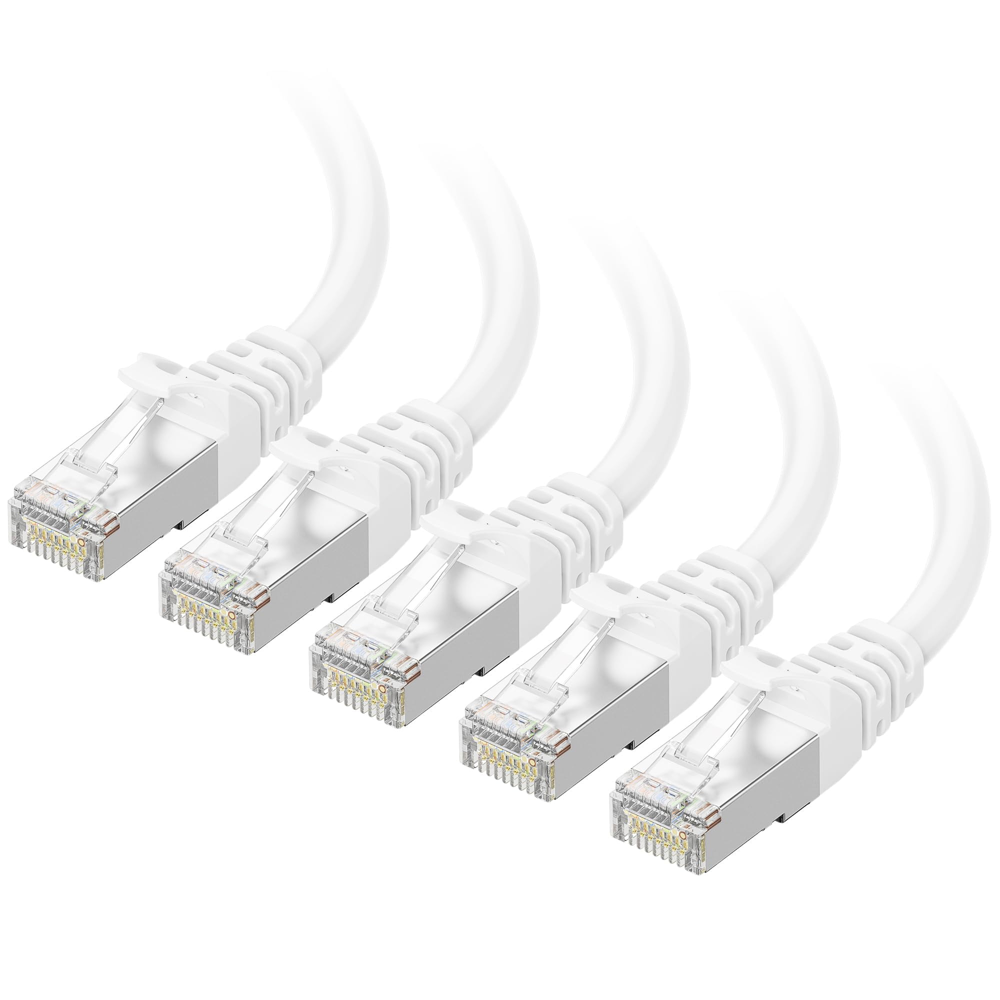 Cable Ethernet Matters Cat 6A, 10 Gbps, 3 pies, blanco, paquete de 5 ...