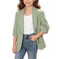 ATOGUTA Girls Blazer Jacket Long Sleeve Open Front Formal Coat Notched ...