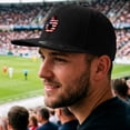 Snapback Hat for Men Flat Brim Hats United States Soccer Ball Flag ...