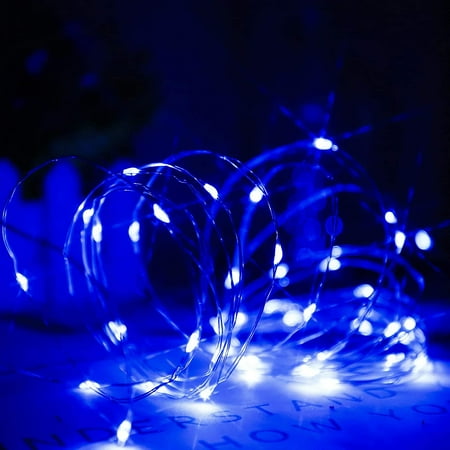 Blue Led String Lights Battery Operated 50 Micro Led String Lights 5m ...