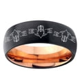 Irish Claddagh Dome Black And Rose Gold Tungsten Wedding Ring 10MM ...