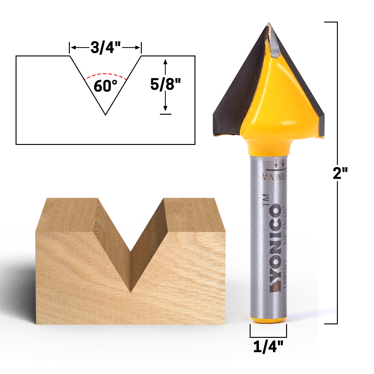 Whiteside 60 Degree V-Groove Router Bit (1/4") - Walmart.com