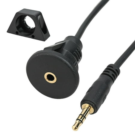SPRING Black Abs 3.5mm Car Dashboard Panel Flush Mount Cable AUX Audio ...
