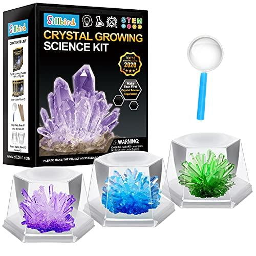 Sillbird Crystal Growing Kit for Kids - 3 Vibrant Colored Crystal with ...