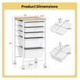 5-Drawer Rolling Storage Cart, Wooden Top Organizer, Lockable Wheels ...