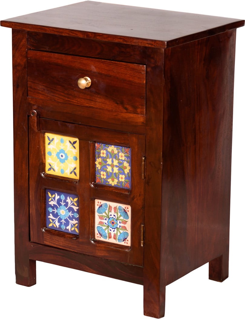 Bedside table with one drawer and door in Tile - Walmart.com