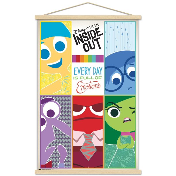 Disney Pixar Inside Out - Grid Wall Poster with Wooden Magnetic Frame ...