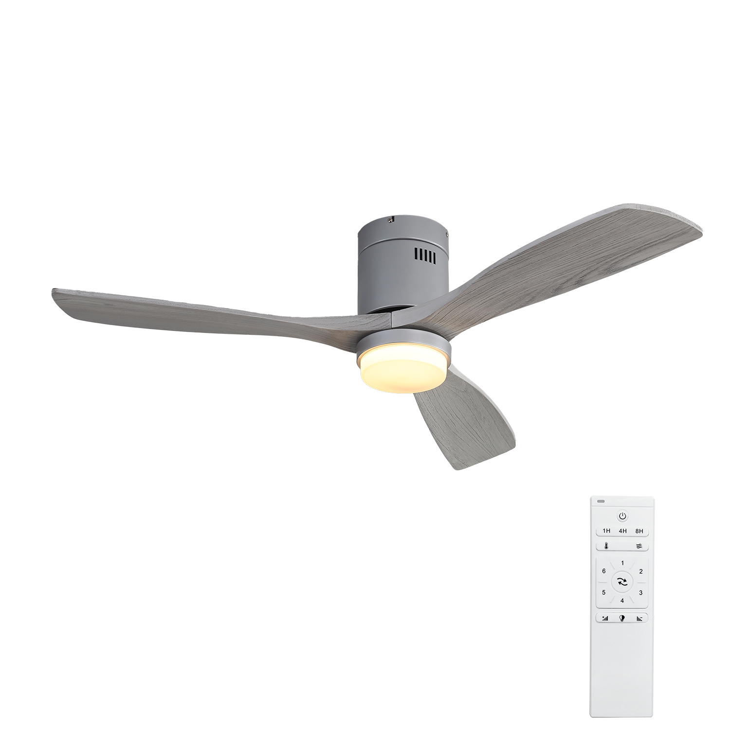 Ceiling Fan, DFITO Remote Control Ceiling Fan with Light, 3 Blades ...