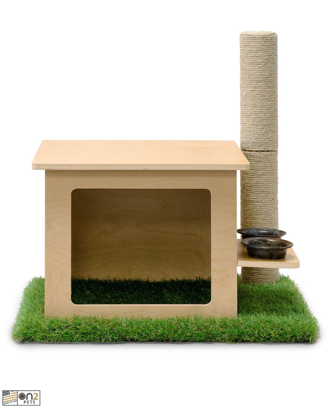 On2Pets Modern Cat House with Scratching Post - Walmart.com