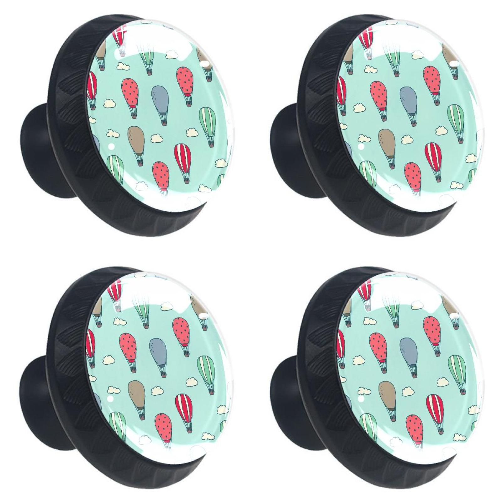 4 Pcs Doodled Air Balloons Knobs for Kitchen Cabinet Cupboard Dresser Bookcase Drawer Pulls ...
