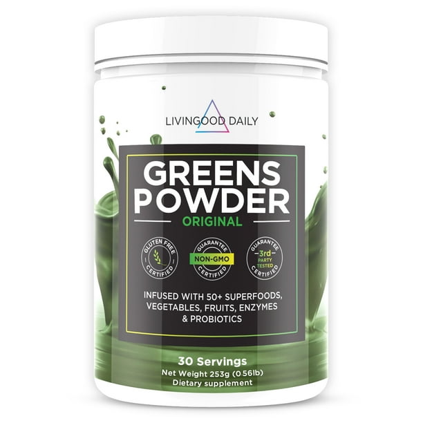 Livingood Daily Super Greens Powder Original - Green Superfood Powder ...