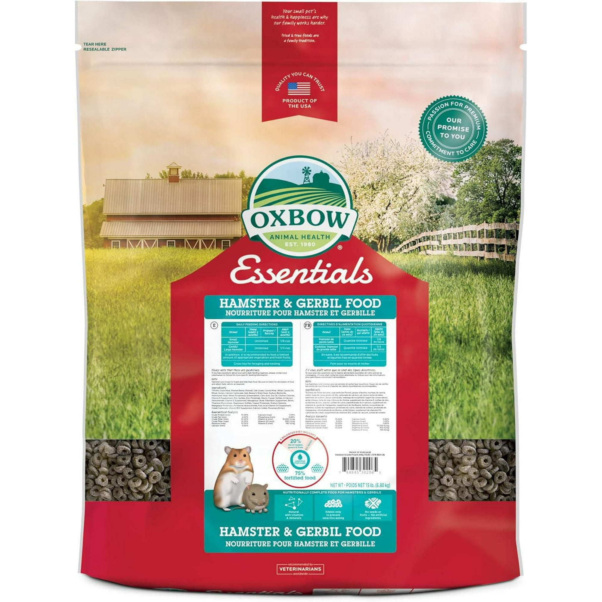 Click here for Oxbow Essential Hamster & Gerbil Food 15 Lb prices